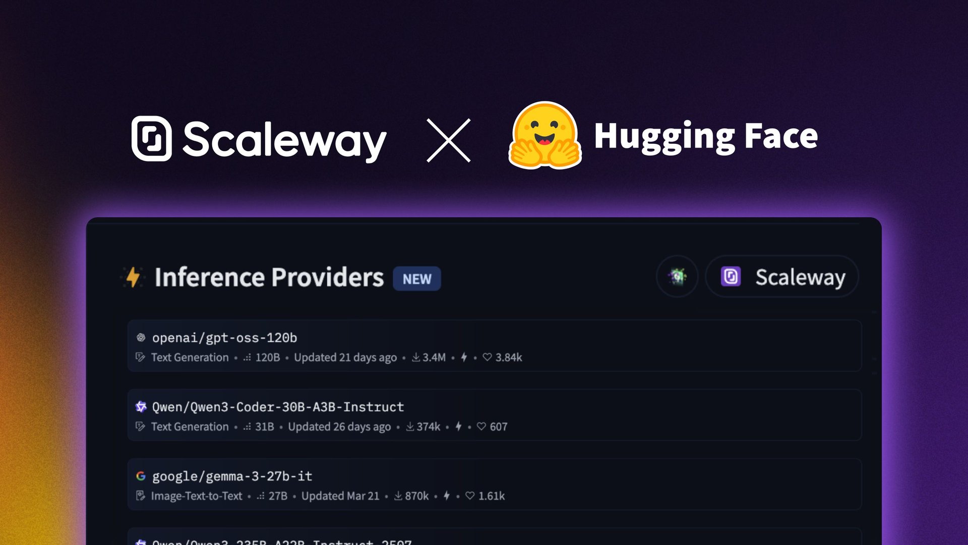 Scaleway rejoint Hugging Face en tant qu’Inference Provider | Scaleway